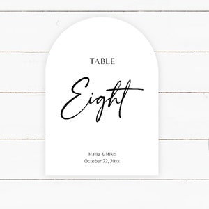 Printed Arch Double Sided Wedding Table Numbers, 5x7 Personalized ...