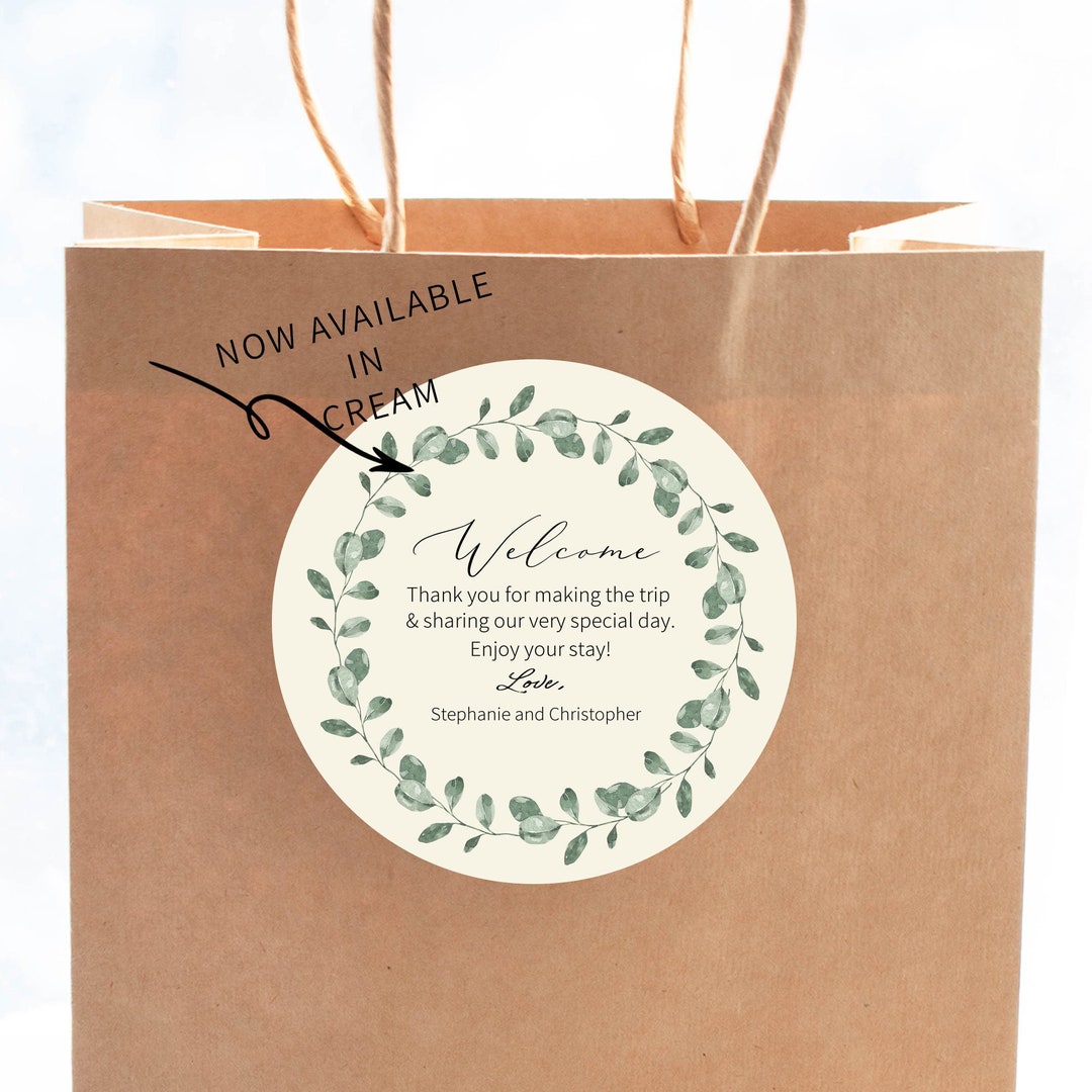 Green Wreath Stickers for Hotel Wedding Guest Gift, Wedding Favor ...