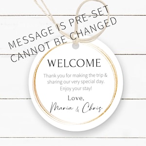 Round Welcome Tag, Newlywed Tags for Gift Gable Box - Etsy