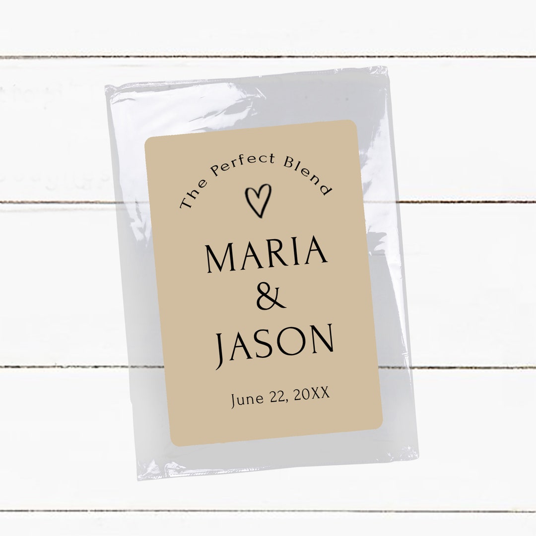 The Perfect Blend Tea or Coffee Favor Stickers, Bags for Wedding ...