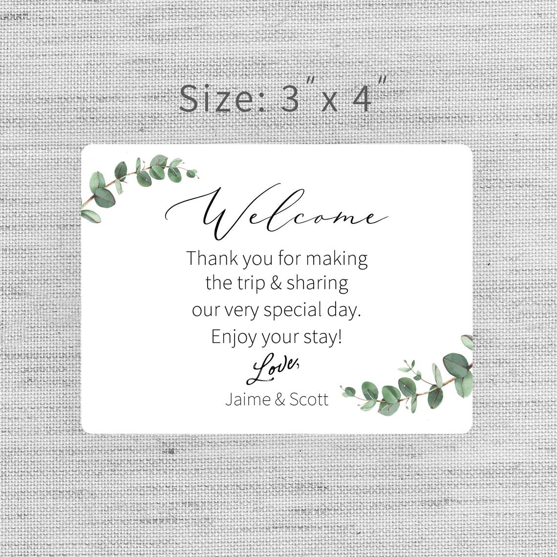 Welcome Bag Stickers Greenery Stickers for Hotel Wedding - Etsy