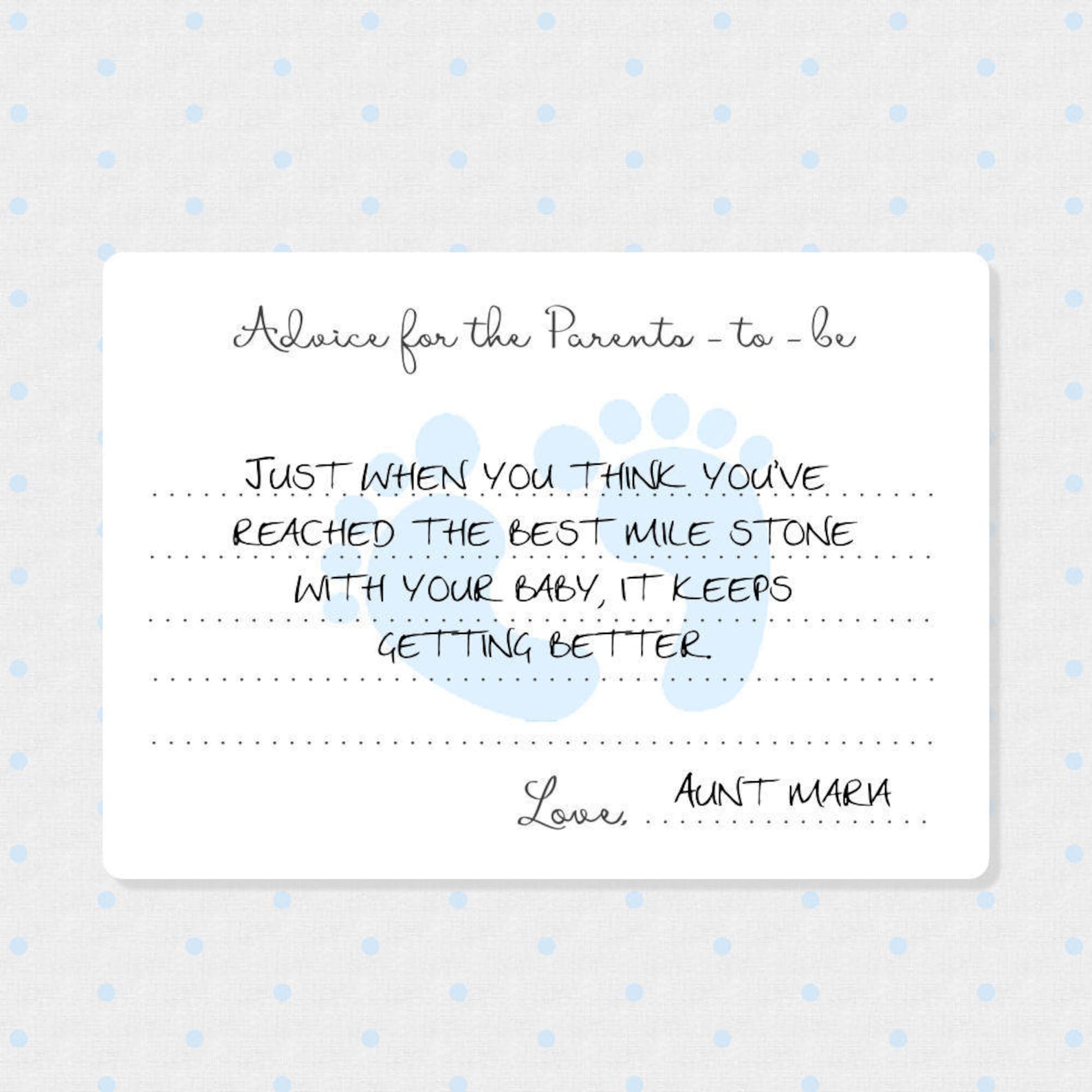 PRINTED Baby Boy Advice Cards Advice and Wishes Cards F01 - Etsy