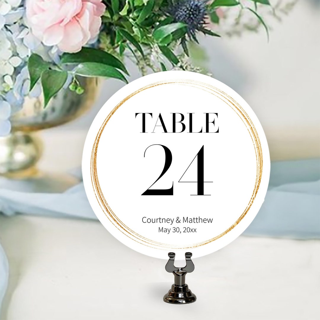 Double Sided Wedding Table Number Cards, Gold Rim Table Numbers, X01 - Etsy