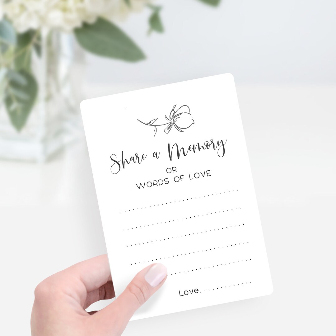 Memory Cards for Celebration of Life, Memorial Service Cards for ...