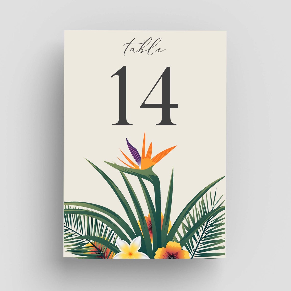Beach Wedding Table Numbers, Bird of Paradise Double Sided Table ...
