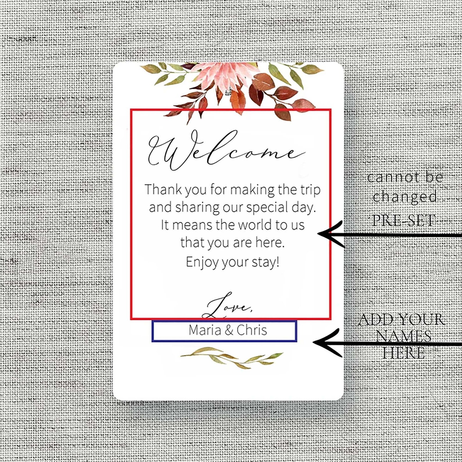 Printed Hotel Welcome Bag Tags Personalized Wedding Guest - Etsy