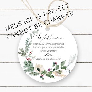 Holiday Welcome Bag Tag, Christmas Wedding Tags for Hotel Gift Bags ...