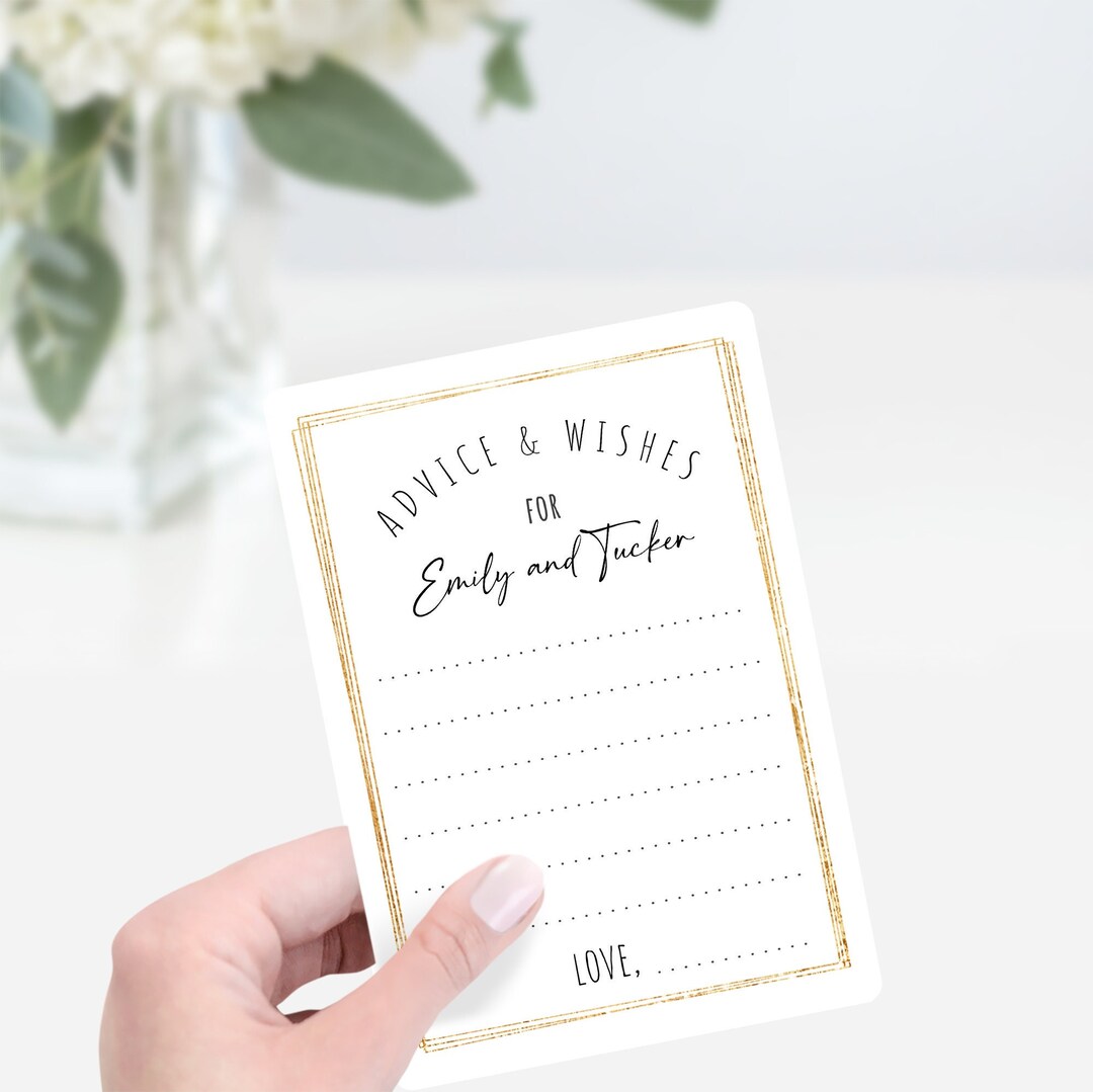PRINTED Advice and Wishes for the Bride and Groom, Personalized New ...