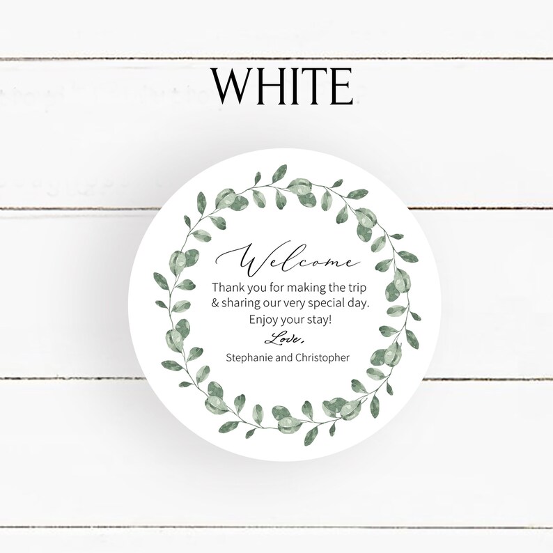 Green Wreath Stickers for Hotel Wedding Guest Gift, Wedding Favor ...