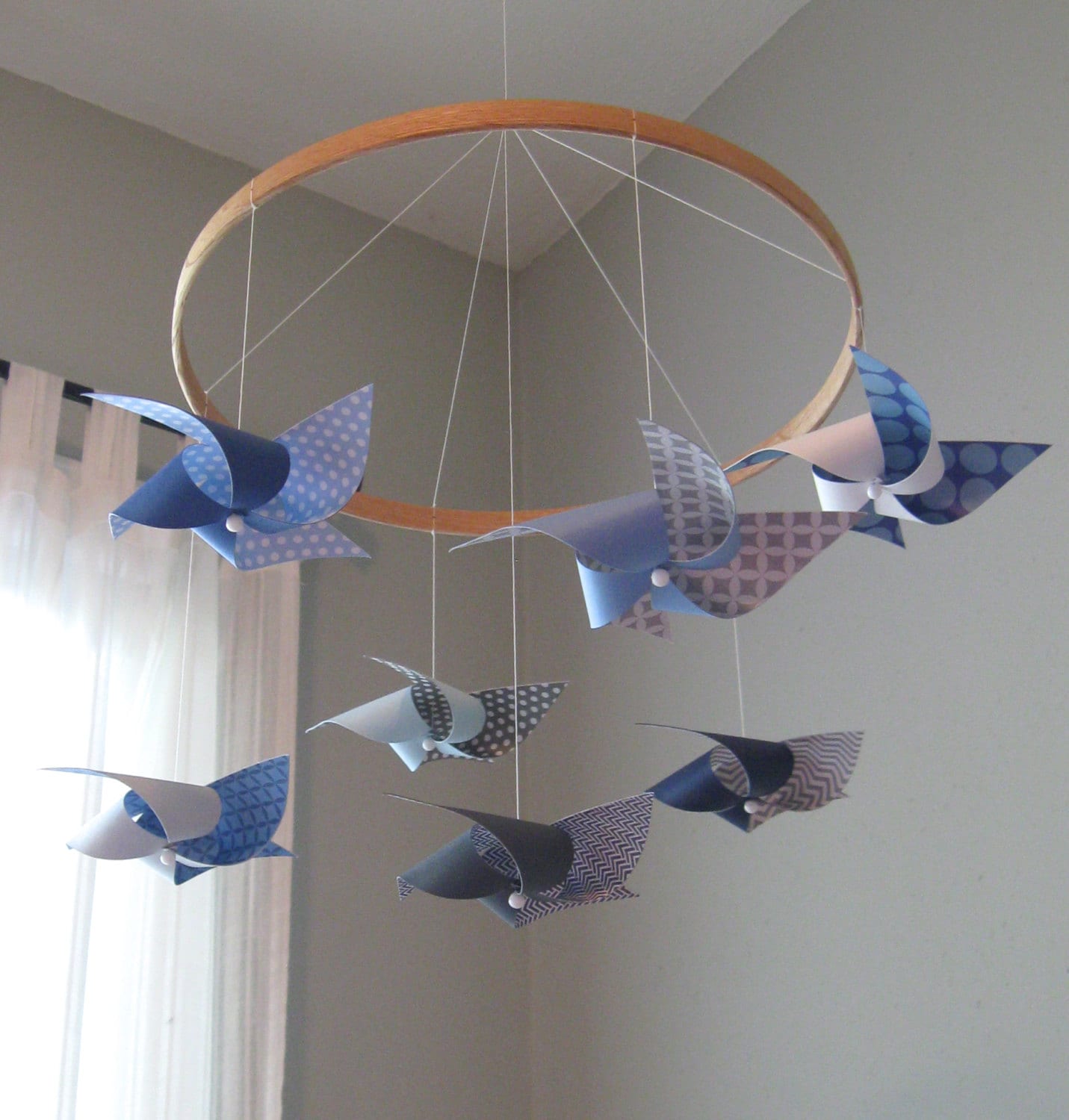 Baby Boy Crib Mobile for a Grey Blue Navy and White Nursery | Etsy