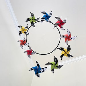 Baby Crib Mobile With Primary Colors / Black and White Geometric ...