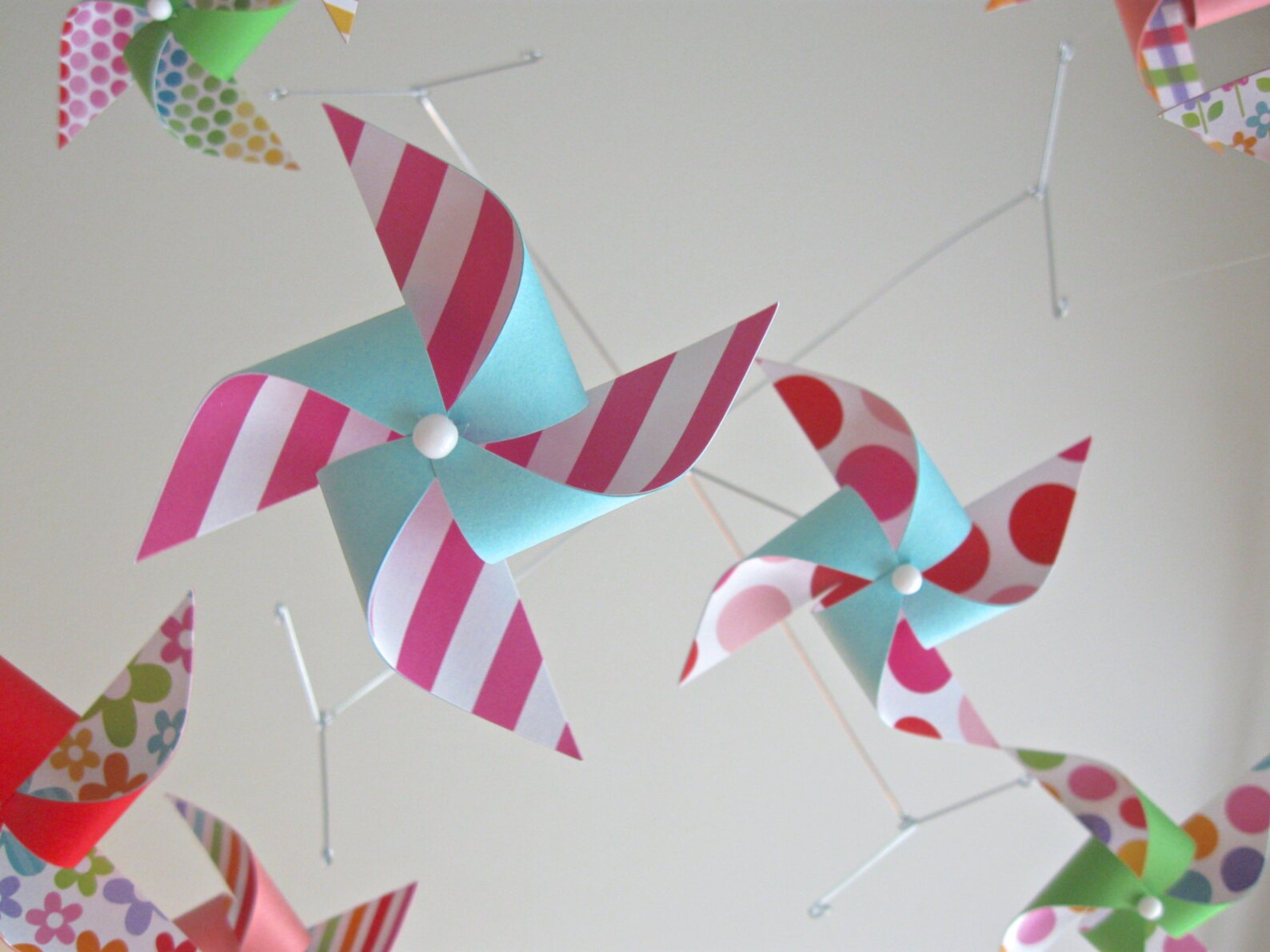 Baby Girl Mobile / Pinwheel Mobile / Nursery Mobile / Crib - Etsy