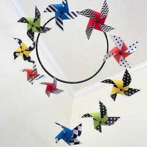 Baby Crib Mobile With Primary Colors / Black and White Geometric ...