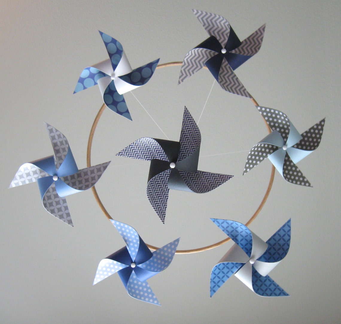 Baby Boy Crib Mobile for a Grey Blue Navy and White Nursery | Etsy