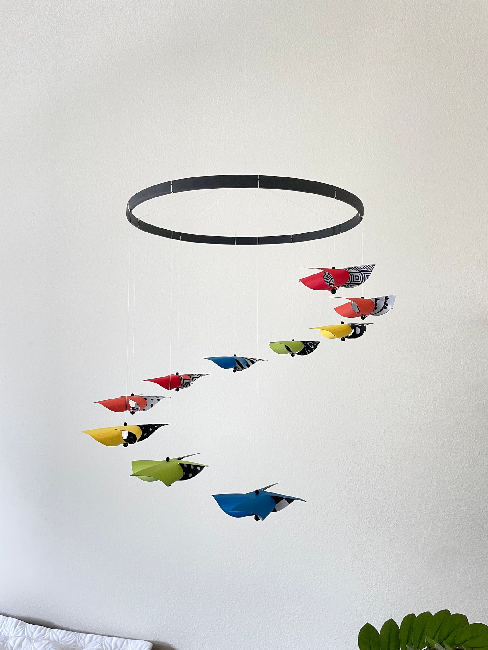Baby Crib Mobile With Primary Colors / Black and White Geometric ...