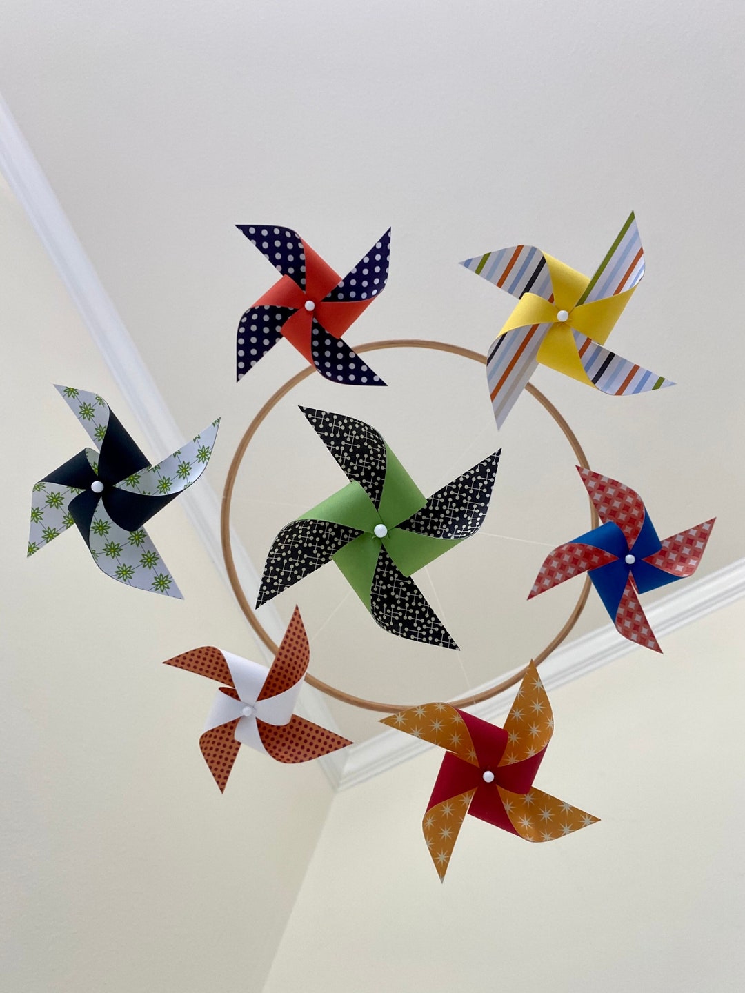 Baby Crib Mobile / Pinwheel Mobile / Boy or Girl / Nursery Decor / Red ...