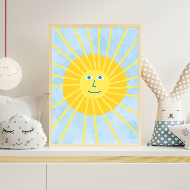 Watercolor Sunshine A4 Poster Nursery Wall Art, Sun Poster, You Are My ...