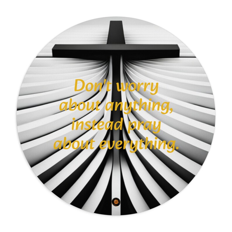 Cross Mouse Pad Black and White Cross. It Has the Sentence, Don't Worry ...