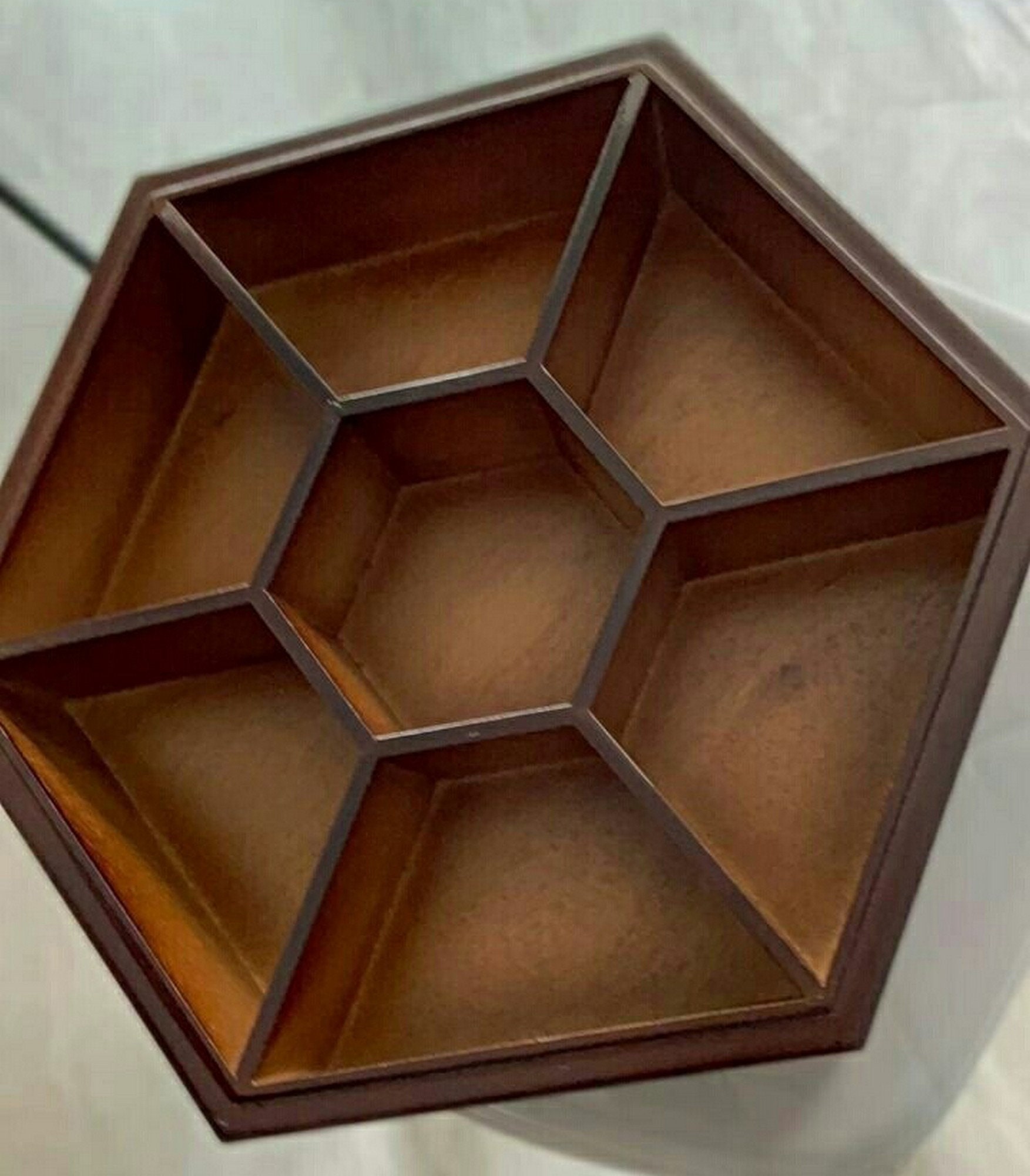 Octagonal Wooden Candy Box With Glass Lid Chic Treat Container Stylish ...