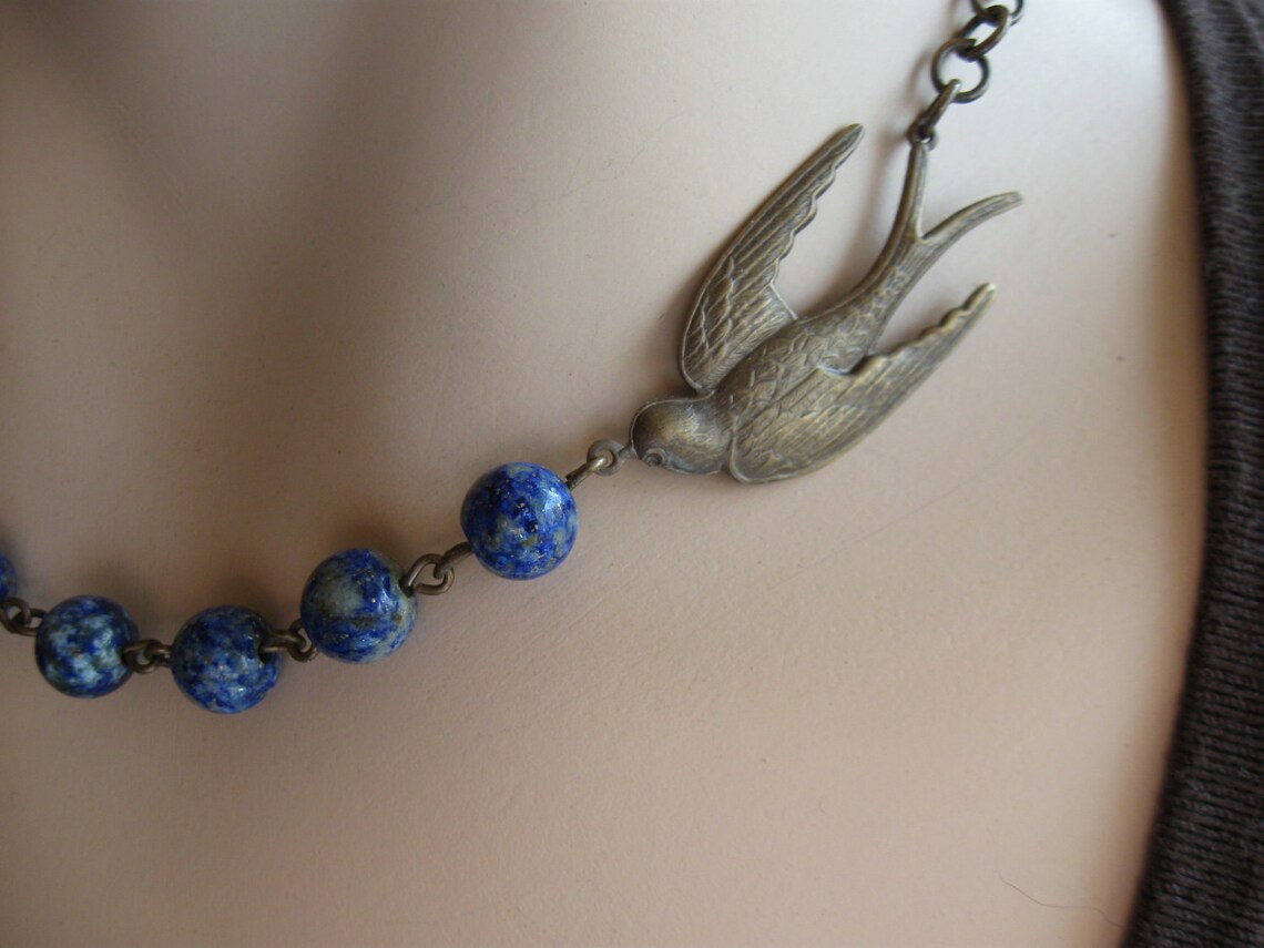 Blue Bird Necklace Bluebird Necklace Nature Jewelry - Etsy