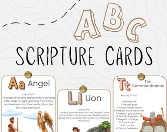 Alphabet Bible Verse Cards, Printable ABC Bible Flashcards, Preschool ...