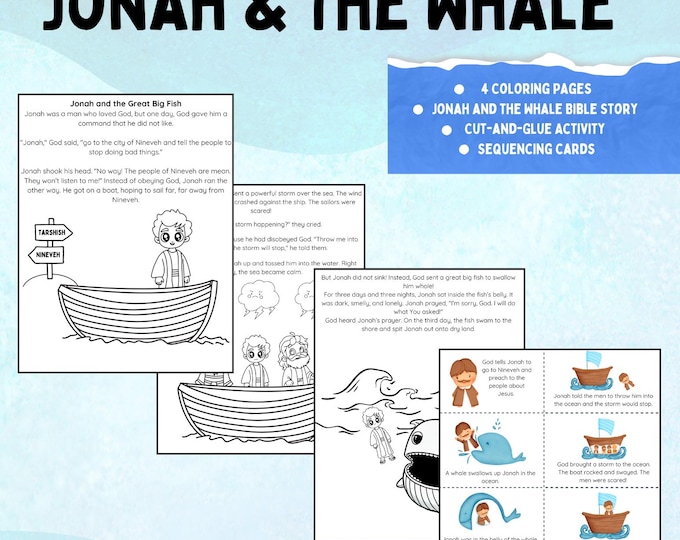 Jonah and the Whale Craft Kit – Instant Download, Great for Christian ...