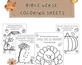 THANKSGIVING Bible Verses Coloring Pages| Bible Verses | Christian ...