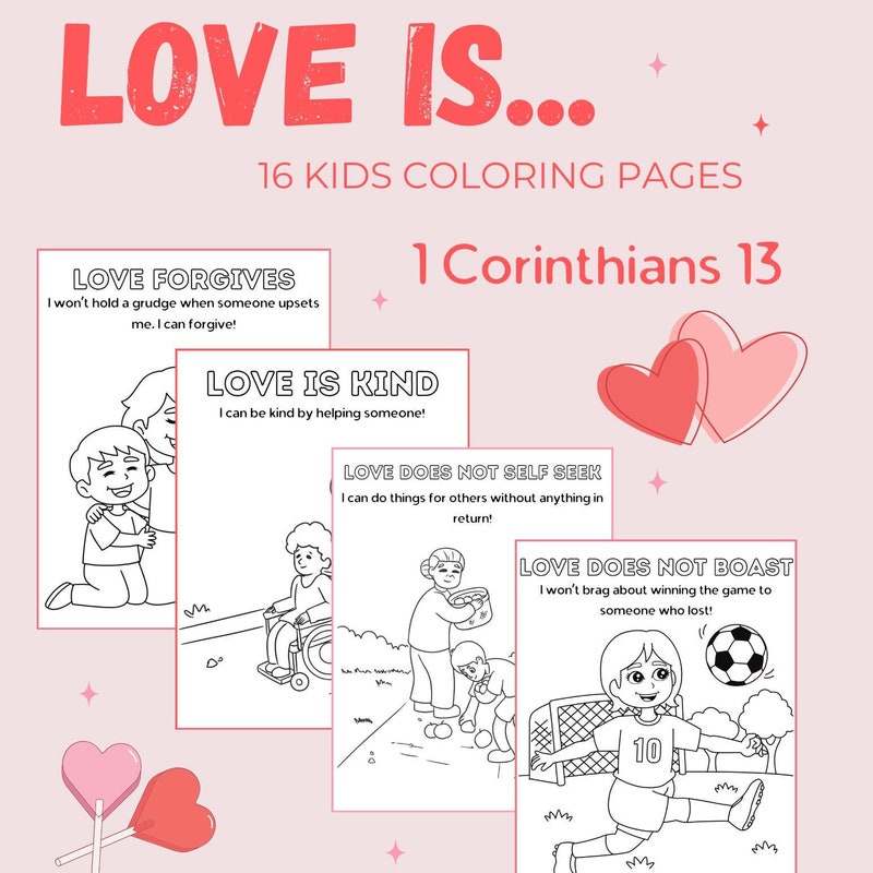 1 Corinthians 13 Coloring Page - Etsy