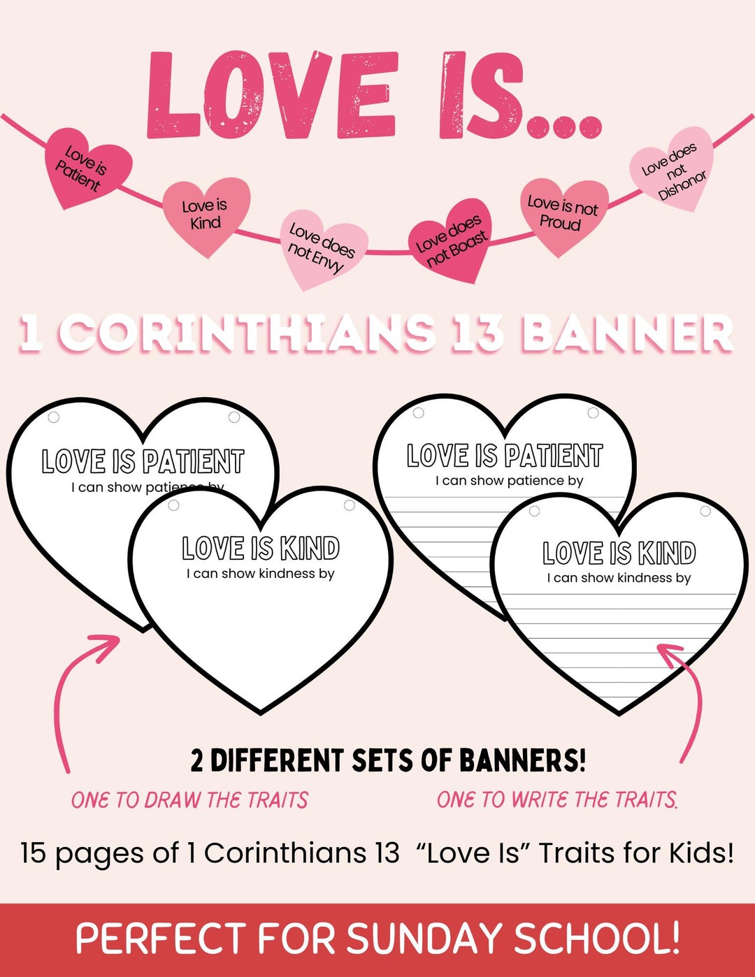 Love is 1 Corinthians Banner Craft for Kids – Faith-based DIY Activity ...