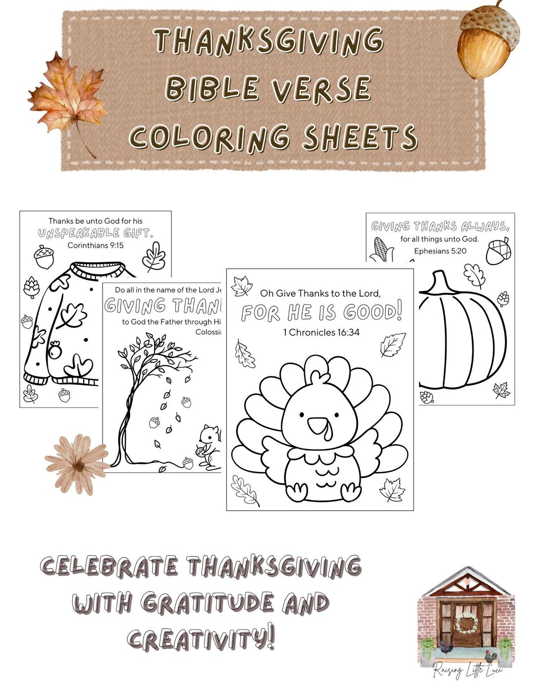 Thanksgiving Bible Verse Coloring Pages - Etsy