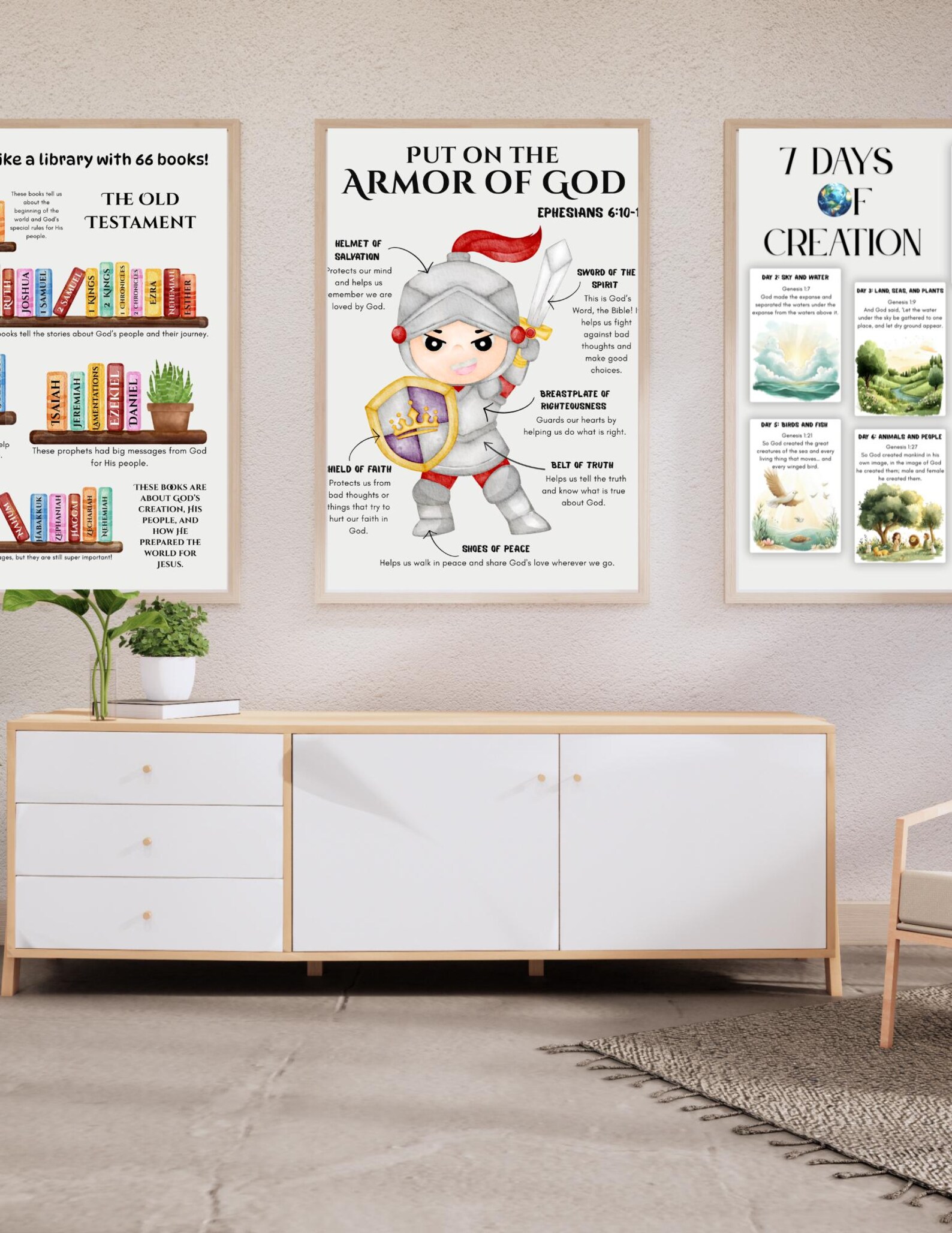 Bible Posters for Kids - Set of 6 Christian Wall Art Printables! - Etsy