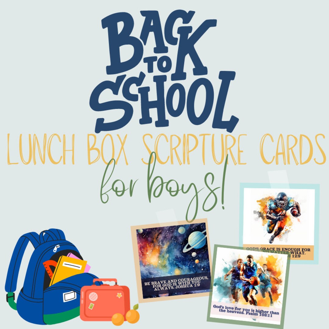 Christian Lunch Box Notes for Boys: Scripture Cards (digital Download ...