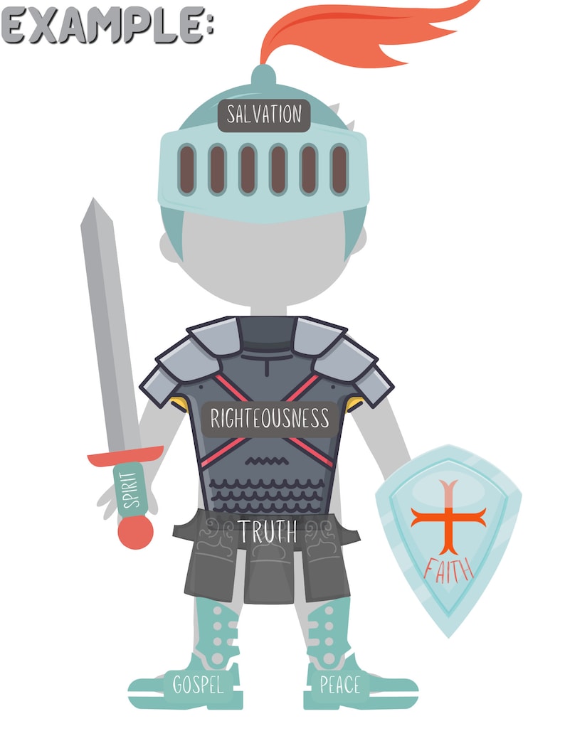 Armor of God Kids Craft & Coloring Page – Faith-based Activity for Kids ...