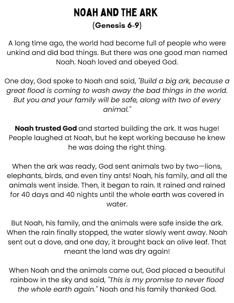 Noah’s Ark Cut and Paste Craft | Bible Story Printable | Christian ...