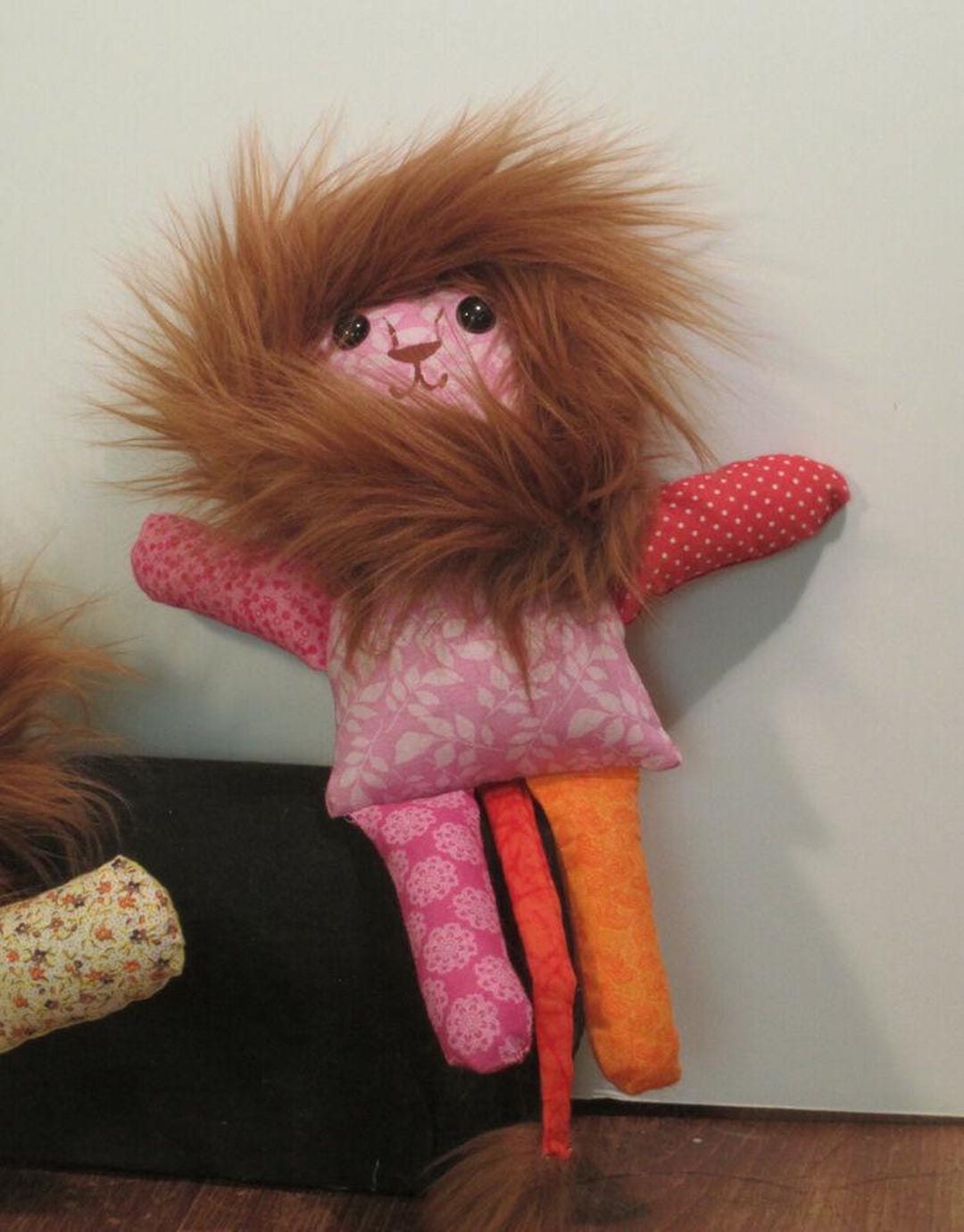 Pink Lion Art Doll Stuffed Cloth Doll - Etsy