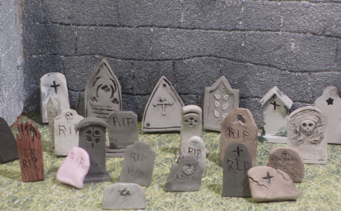 Miniature Handmade Grave Stones - Set of 3, Random Choice - Etsy