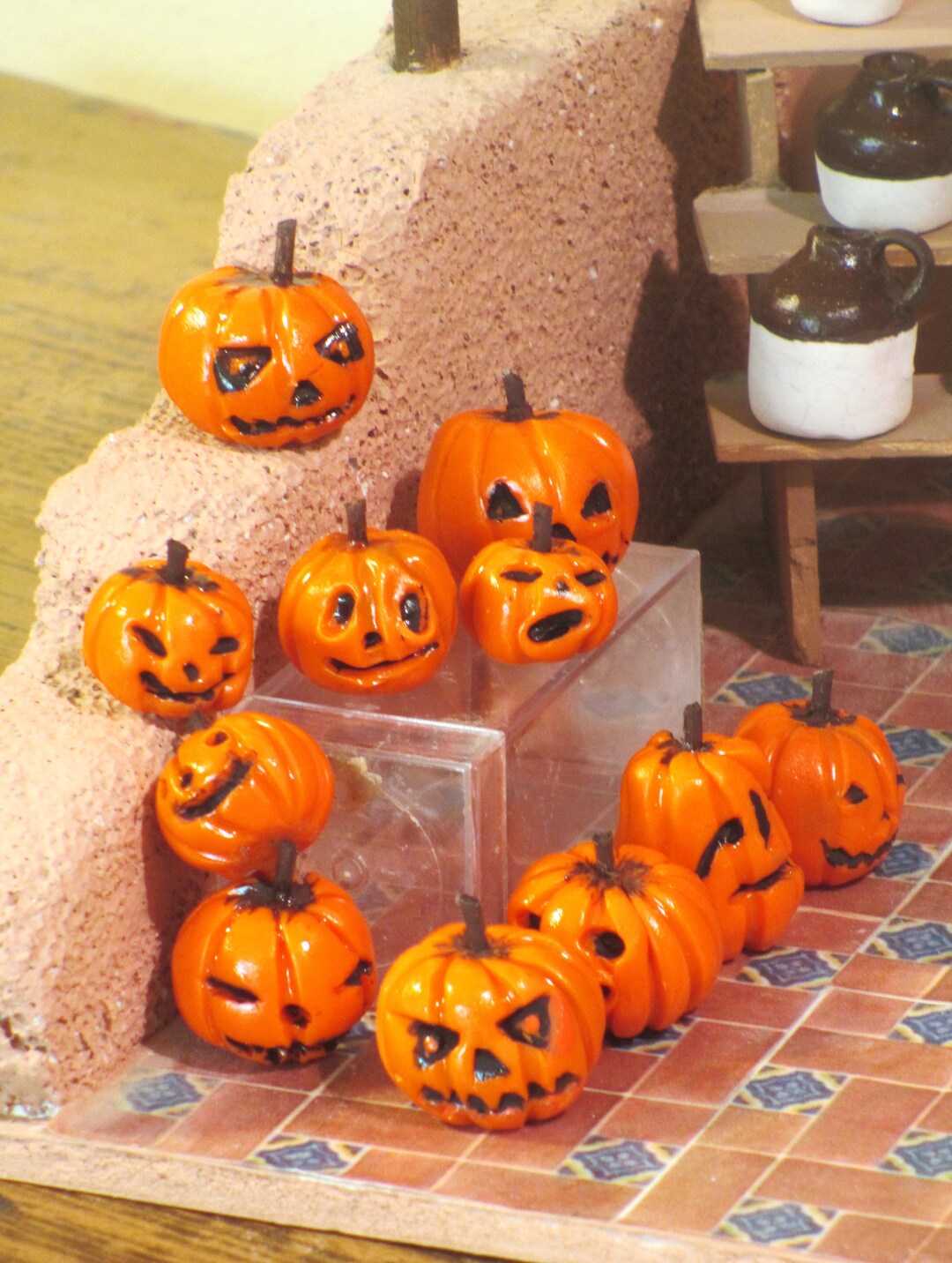 Set of 3 Miniature Halloween Jack'o'lanterns - Etsy
