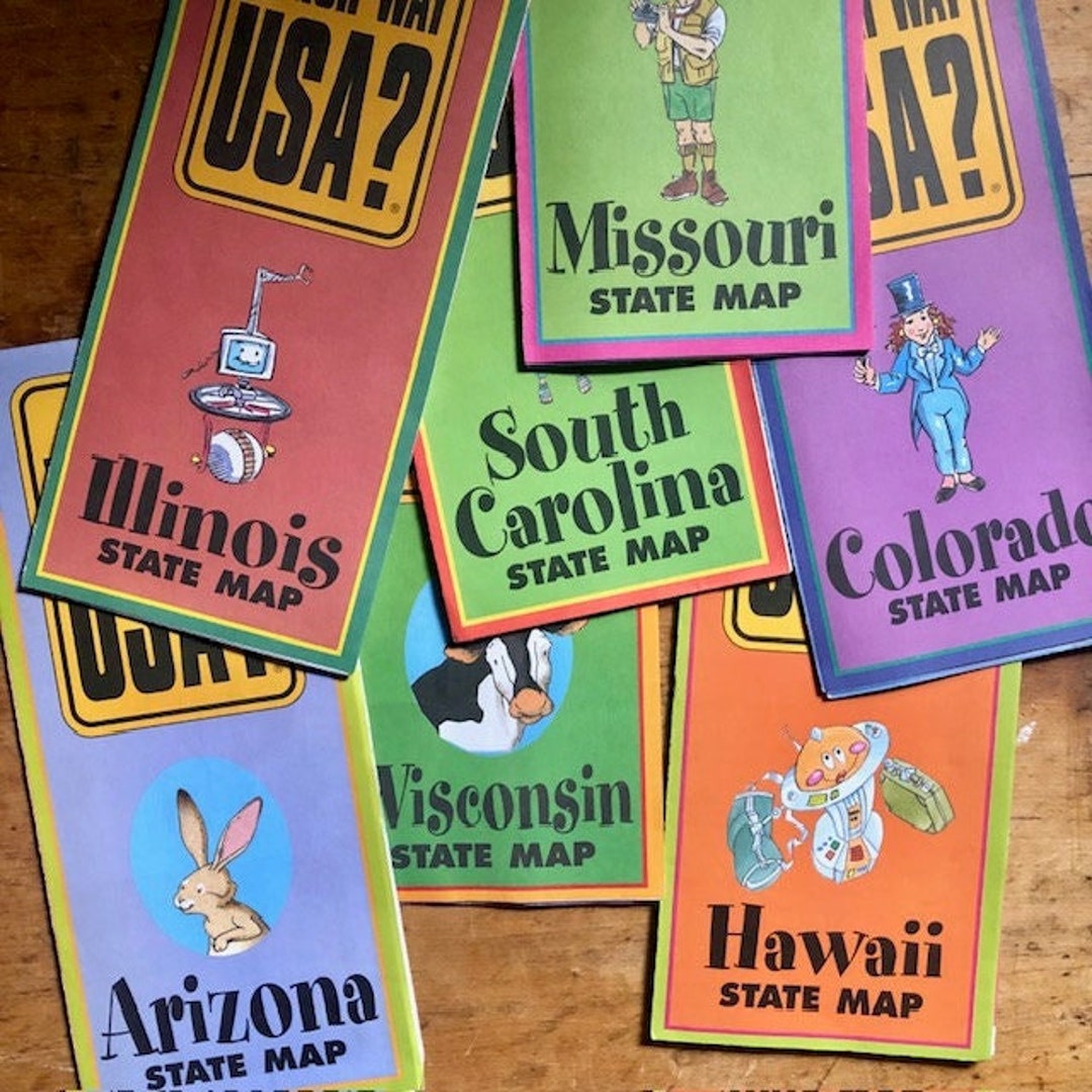 Vintage Highlights State Maps - Etsy