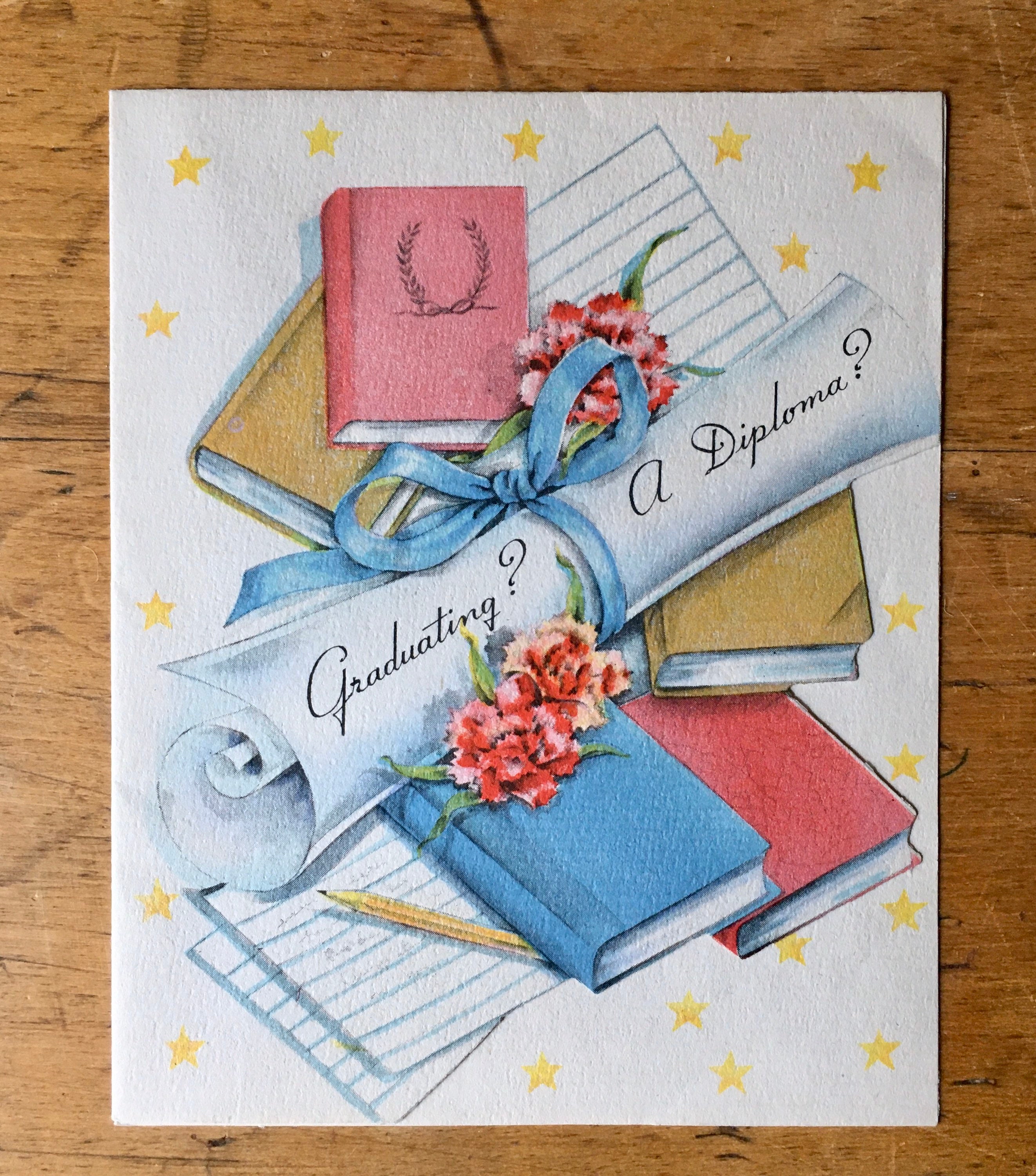 Vintage Graduation Diploma Card - Etsy