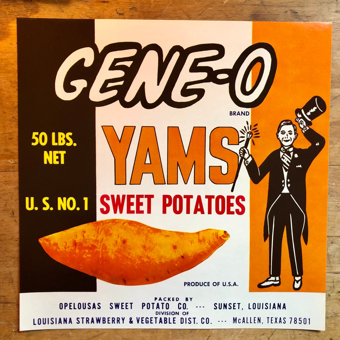 Vintage Gene-o Sweet Potato Yams Crate Label - Etsy