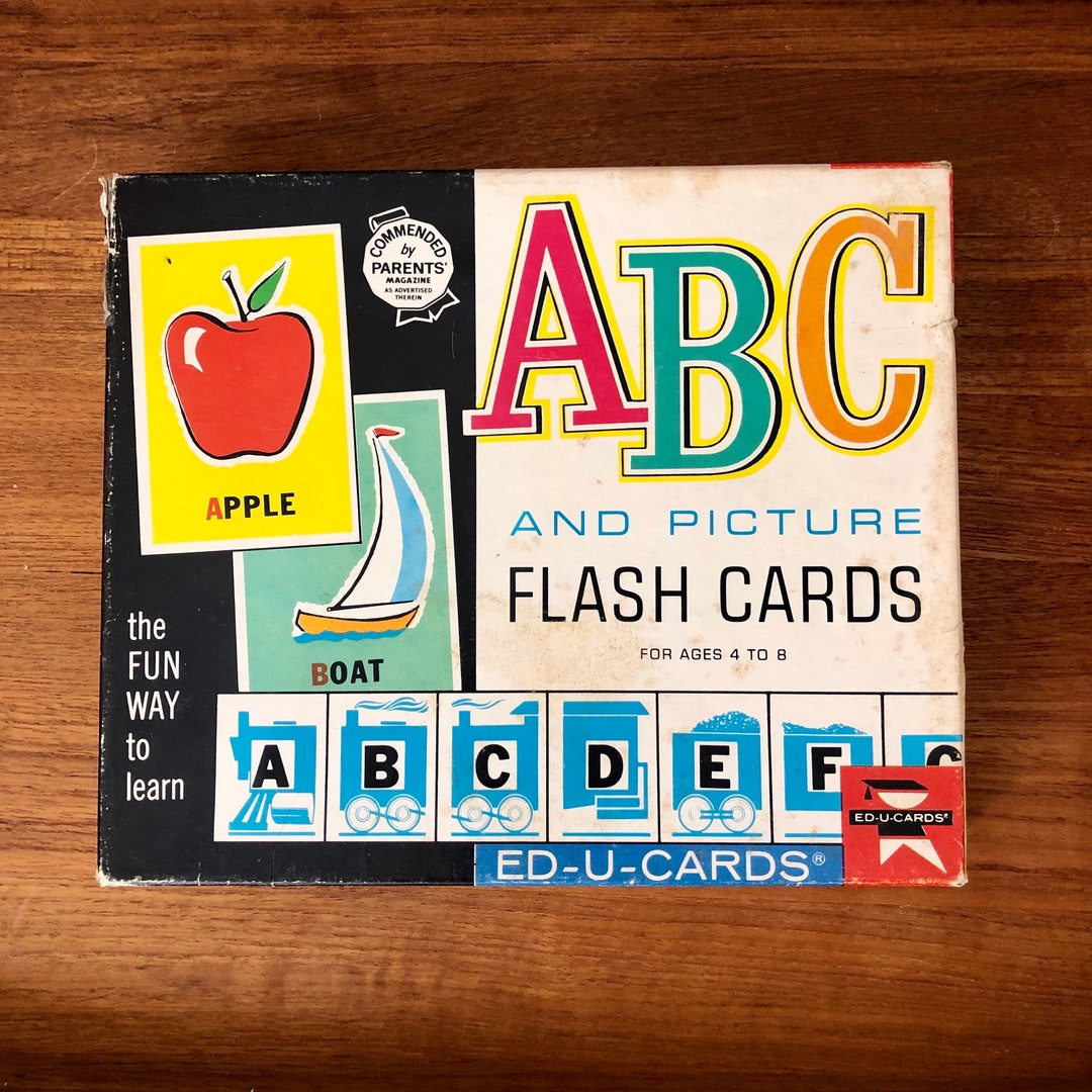 Vintage ABC Picture Flash Cards - Etsy