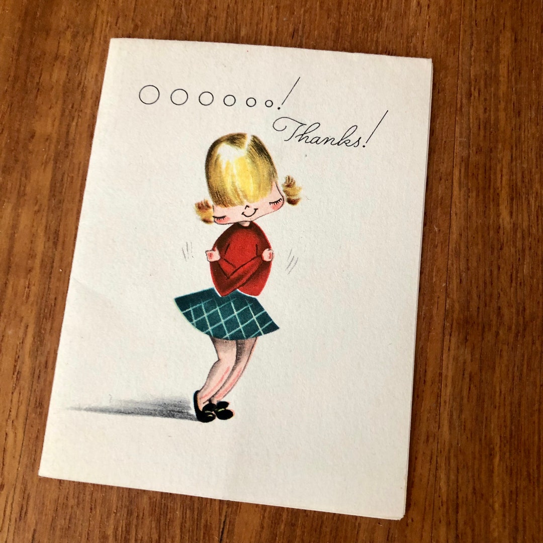 Vintage Oooh… Thanks Thank You Card - Etsy