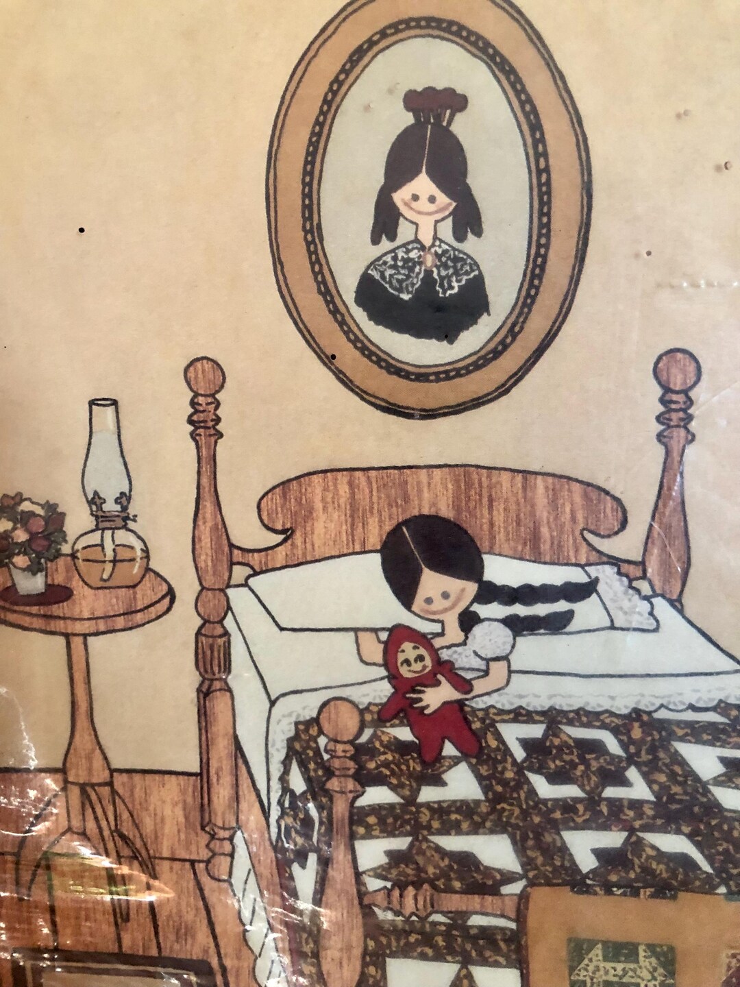 Vintage Folk Art Barbour Lee Reproduction Print Bedtime - Etsy