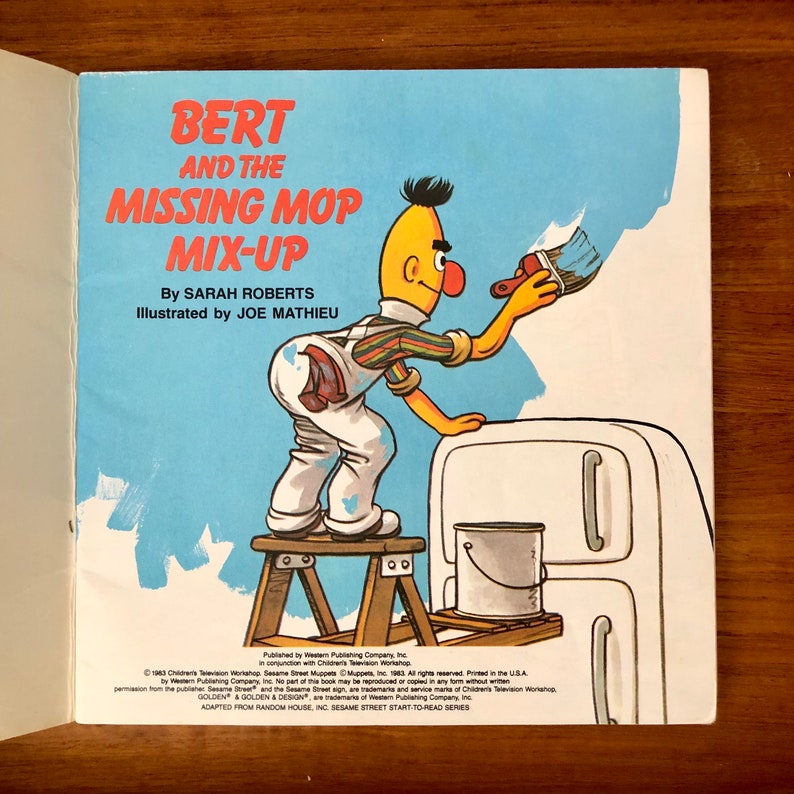 Vintage Sesame Street Bert and the Missing Mop Mix up Book - Etsy
