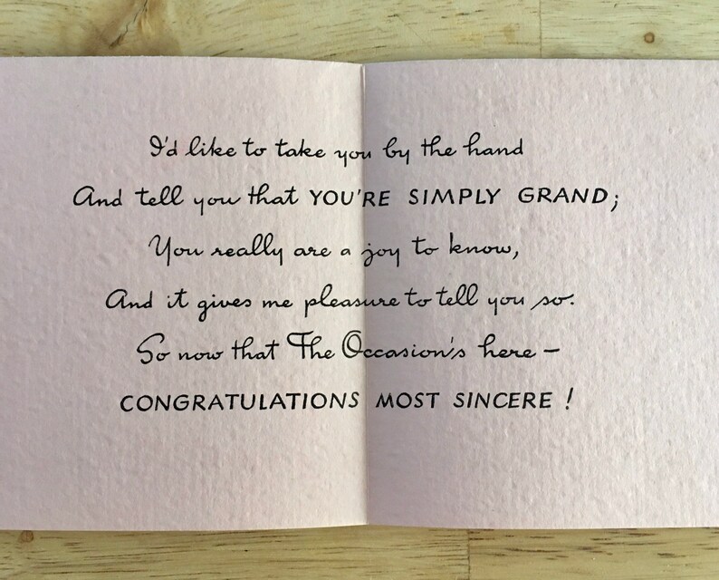 Vintage Congratulations Most Sincere Card - Etsy