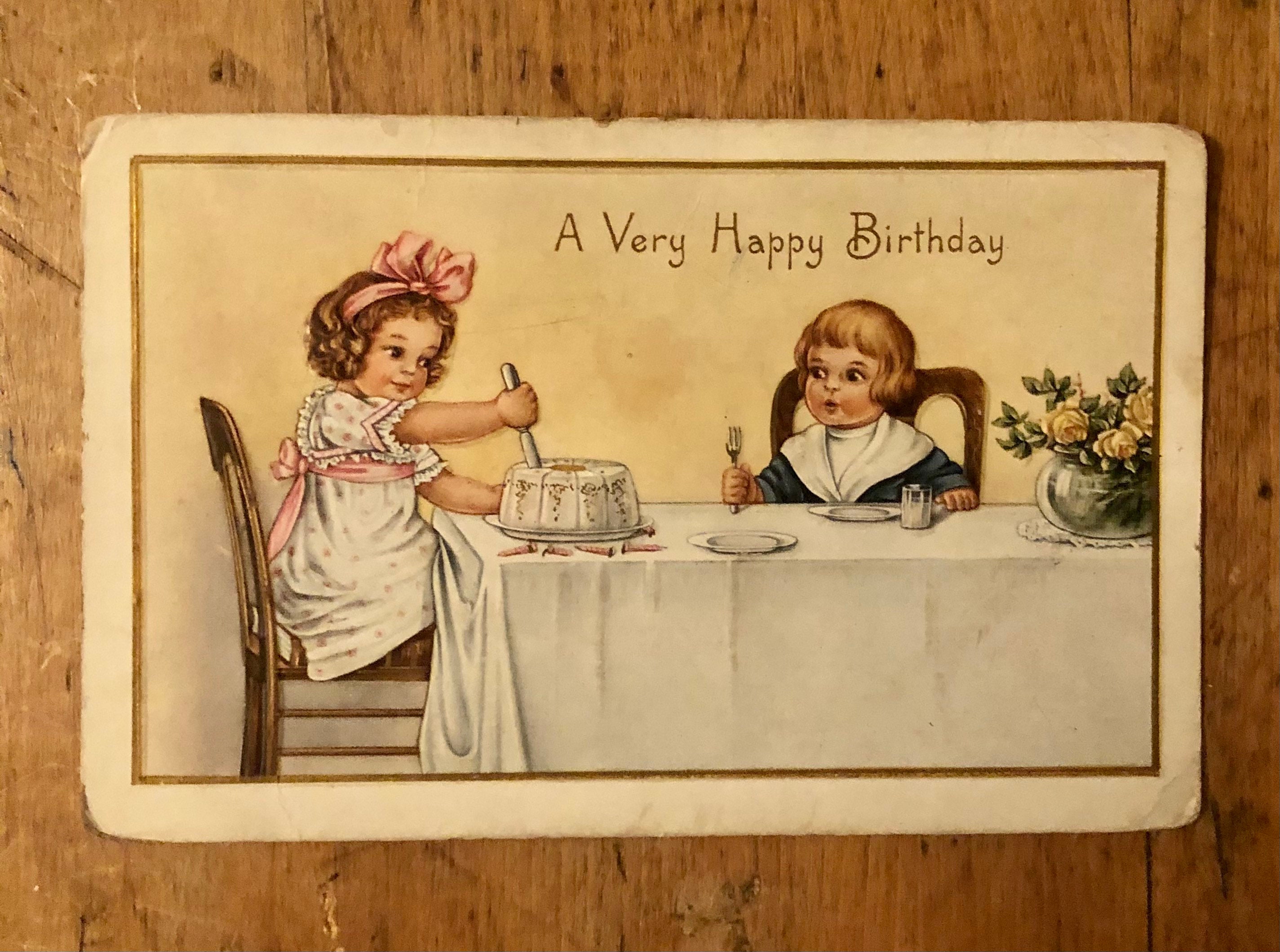 Antique a Very Happy Birthday Postcard - Etsy