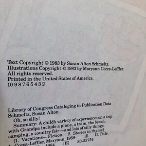 Vintage Oh, so Silly Book - Etsy