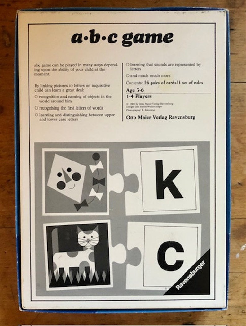 Vintage Ravensburger A B C Alphabet Game - Etsy
