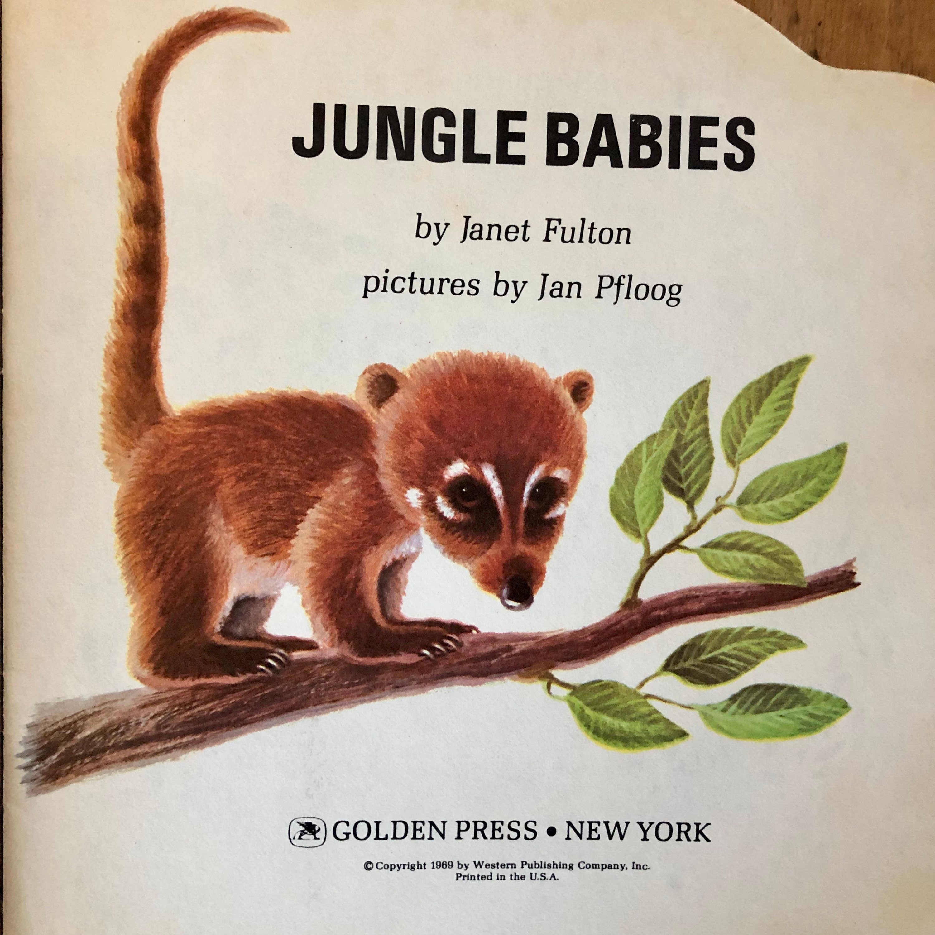 Vintage Jungle Animals Golden Shape Book - Etsy