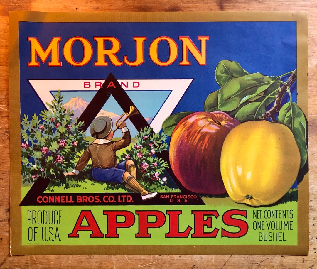 Vintage Original Morjon Brand Apple Crate Label - Etsy
